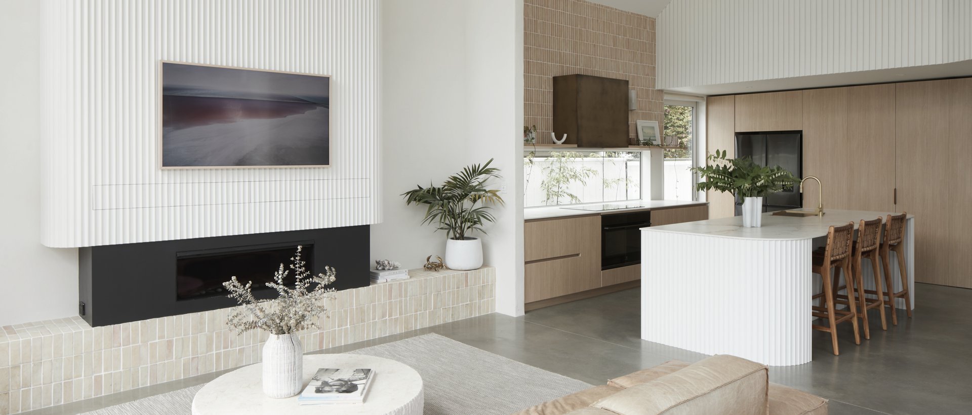 Elegant Kitchen and Living by Genia | ArchiPro NZ