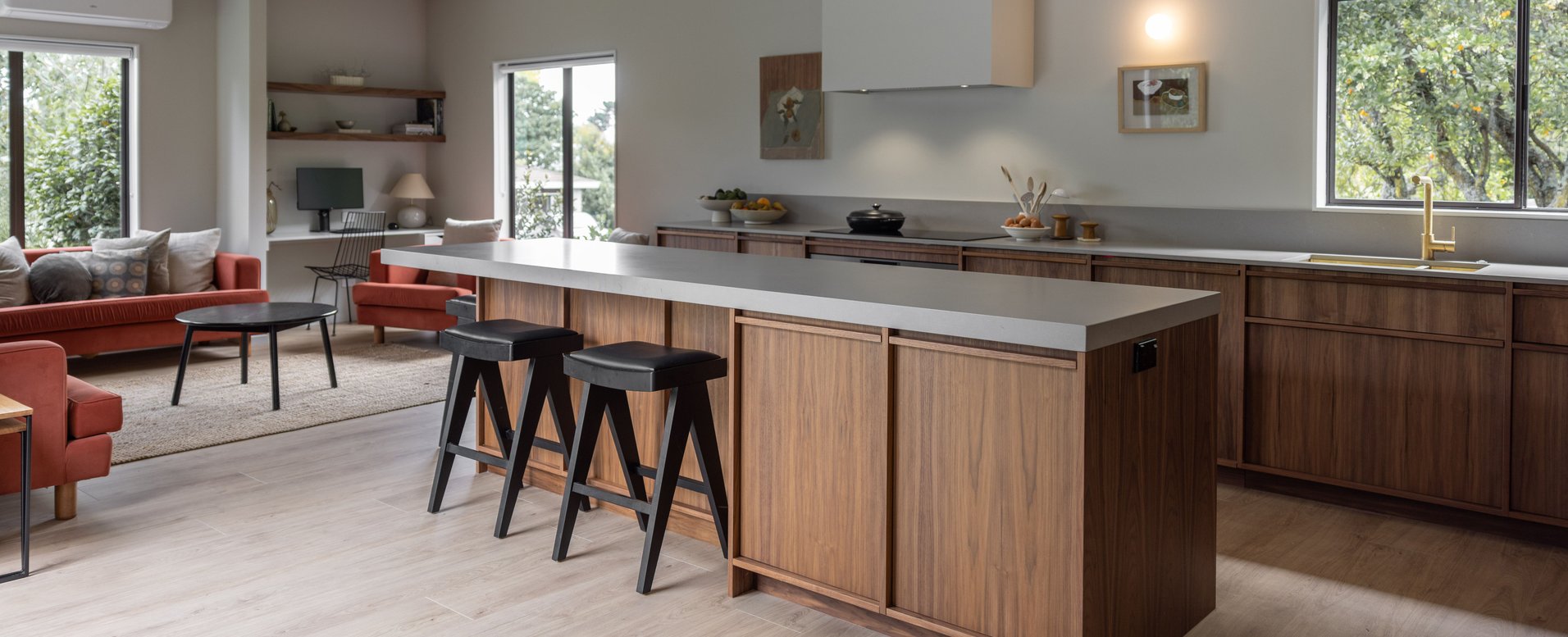 Beautiful yet functional Walnut winner by NZ Panels Group | ArchiPro NZ