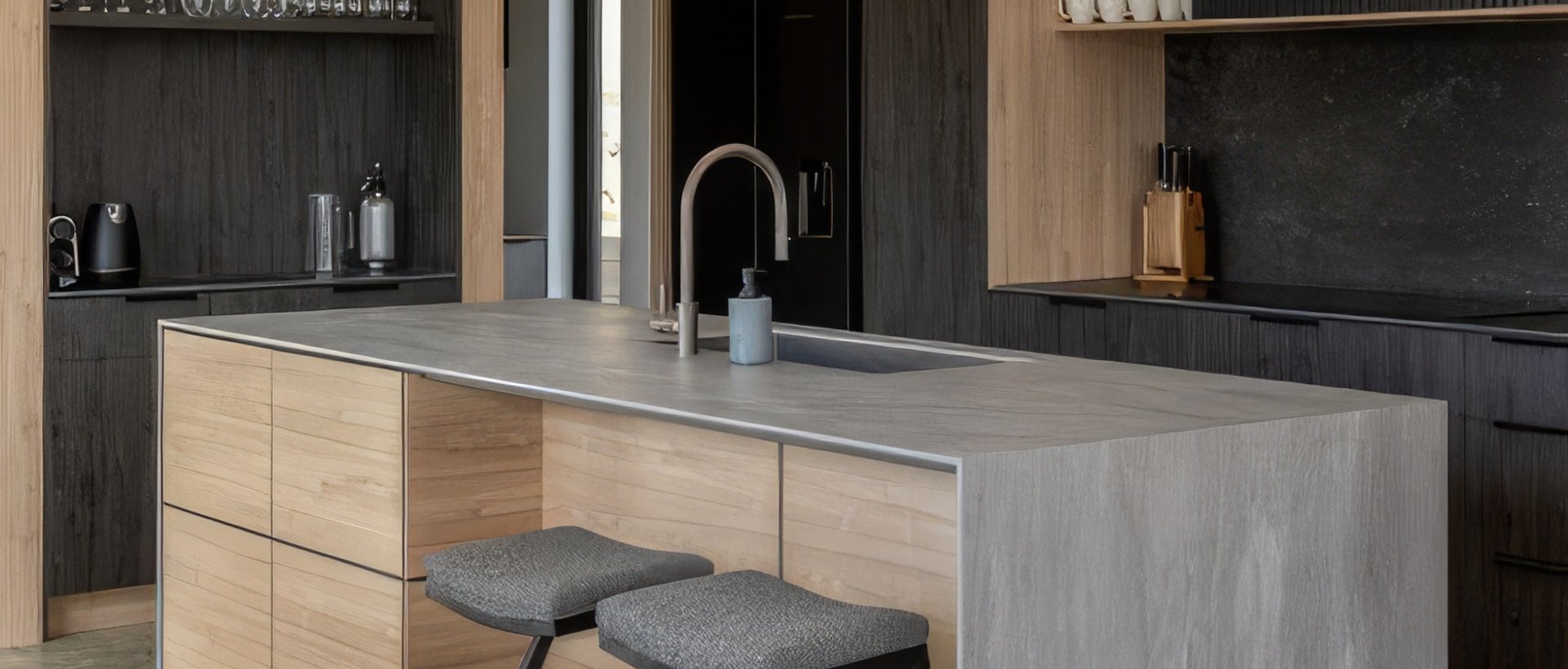 Gris Stone and Burnished Metal by Artisan Stone | ArchiPro NZ