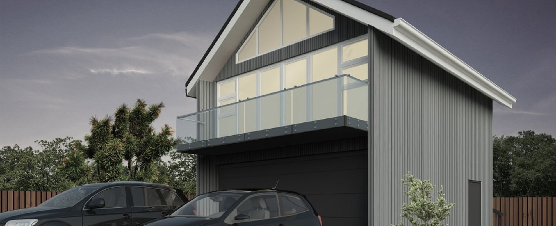 Double Garage with Loft Gable by Hybrid Build | ArchiPro NZ