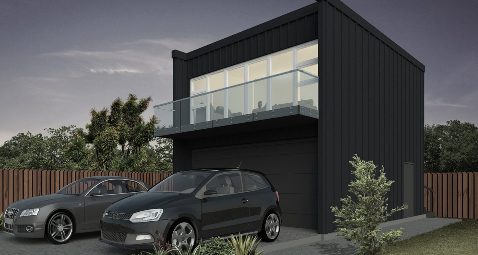 Double Garage with Flat Loft by Hybrid Build | ArchiPro NZ
