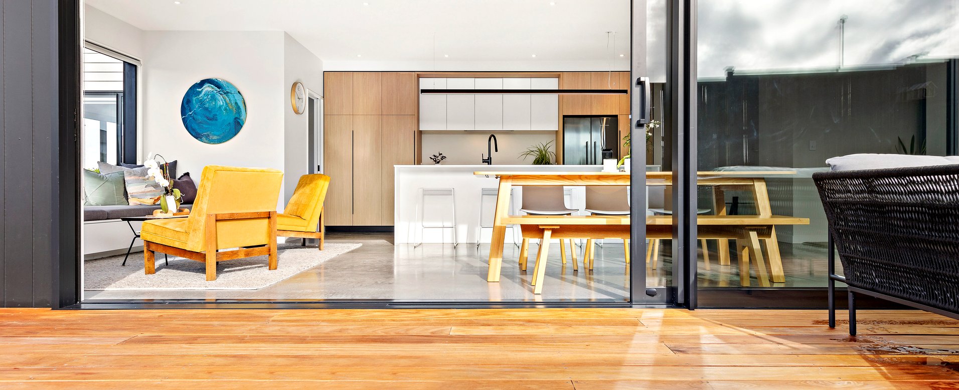 Black Negative Detail with Woodgrain, Auckland by Fluid Interiors ...