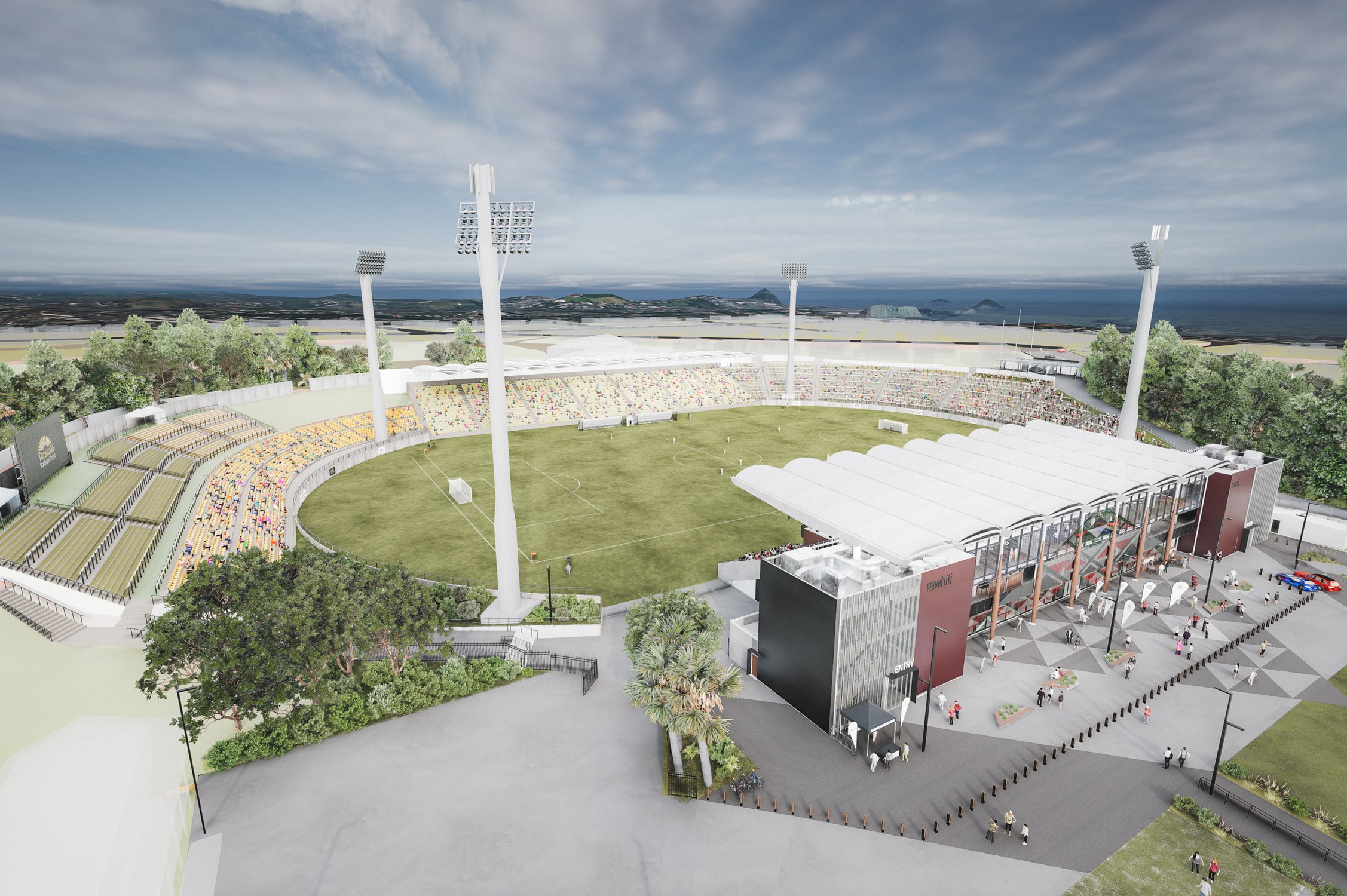 Yarrow Stadium Redevelopment Visuals - Minimal Design | ArchiPro NZ