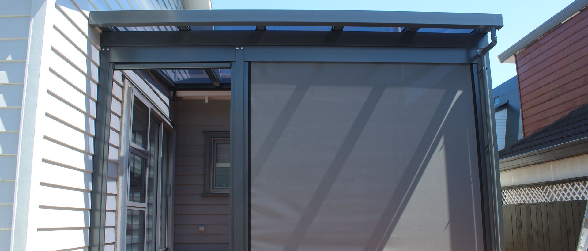 Flat Rectangle Canopy with ZIPTRAK® Outdoor Blinds in Epsom by Canopy ...