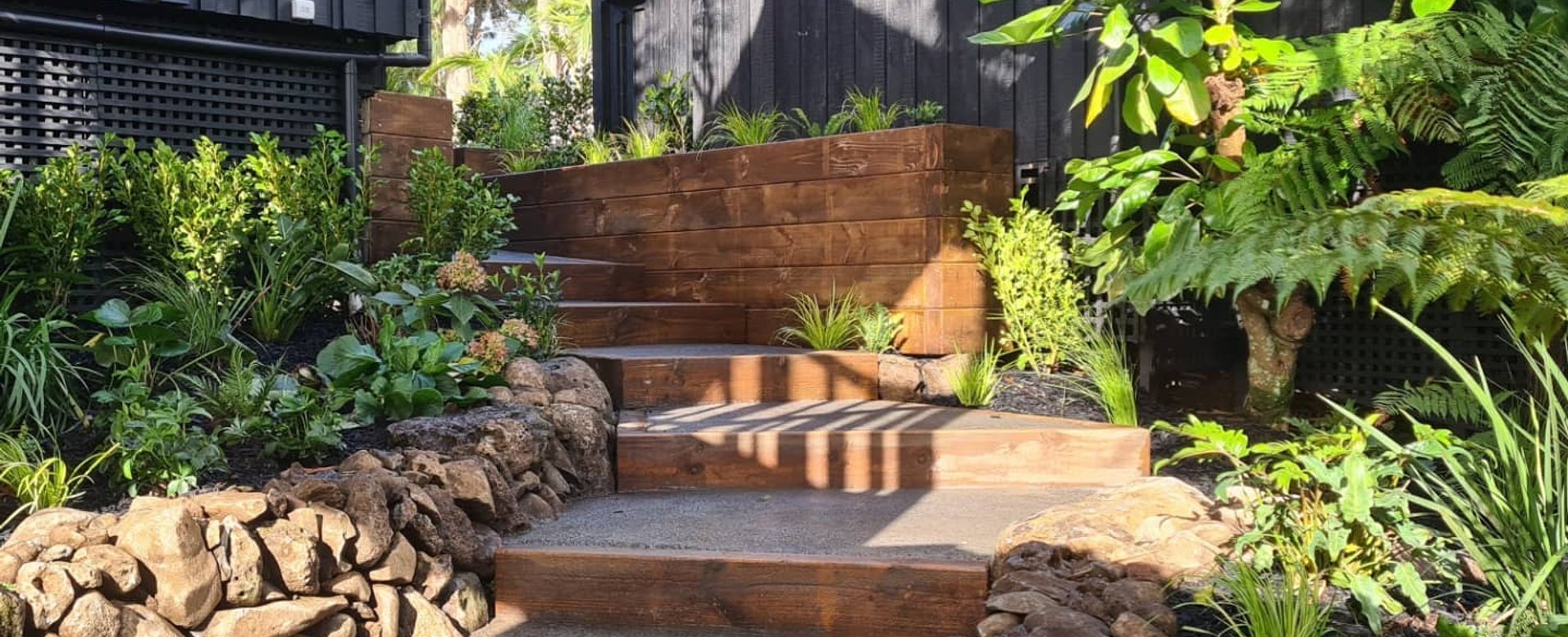 Rustic Entry Way by Local Landscapes | ArchiPro NZ