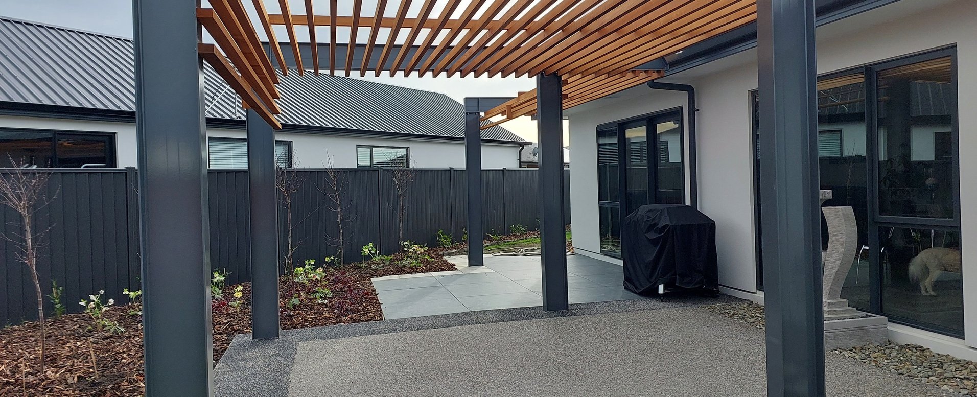 Pergola in urban setting balances light and shade by Neville Stewart ...
