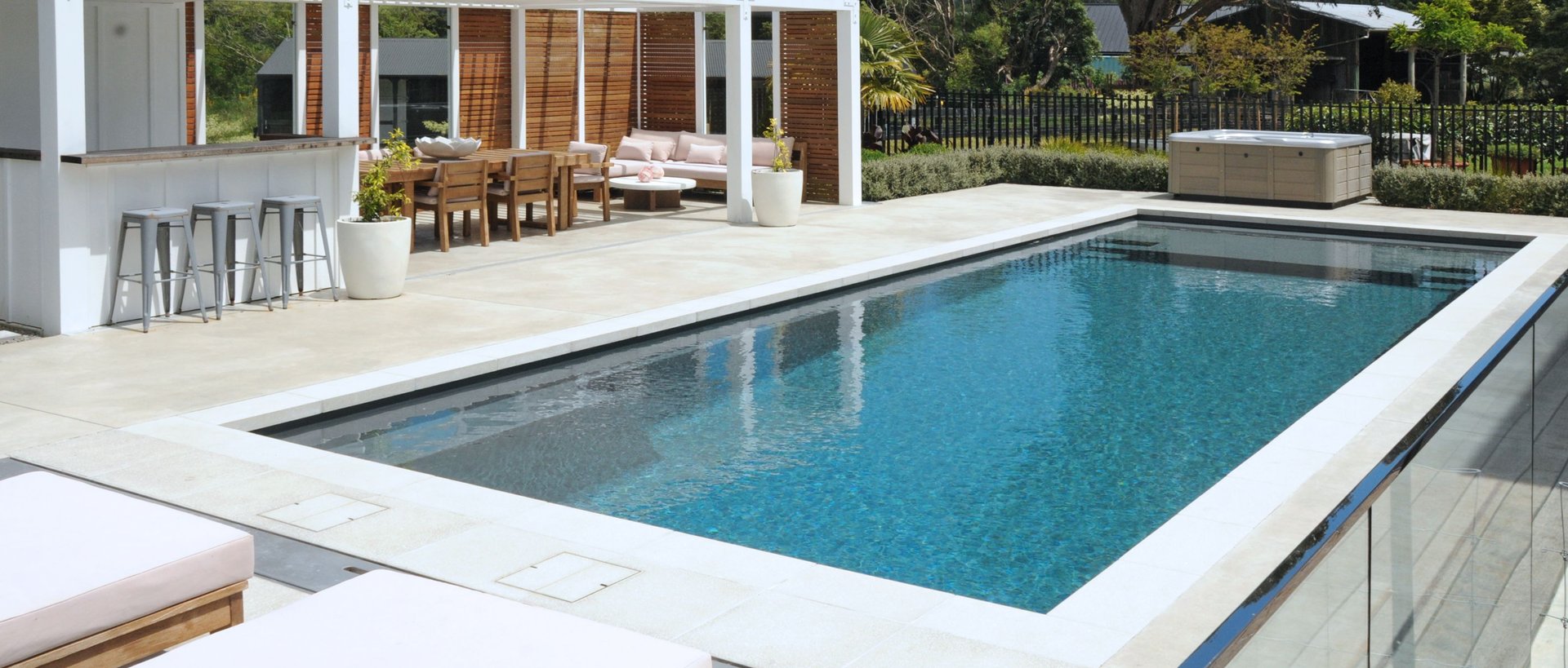 Fibreglass Pool with Horizon International Paving by Horizon ...
